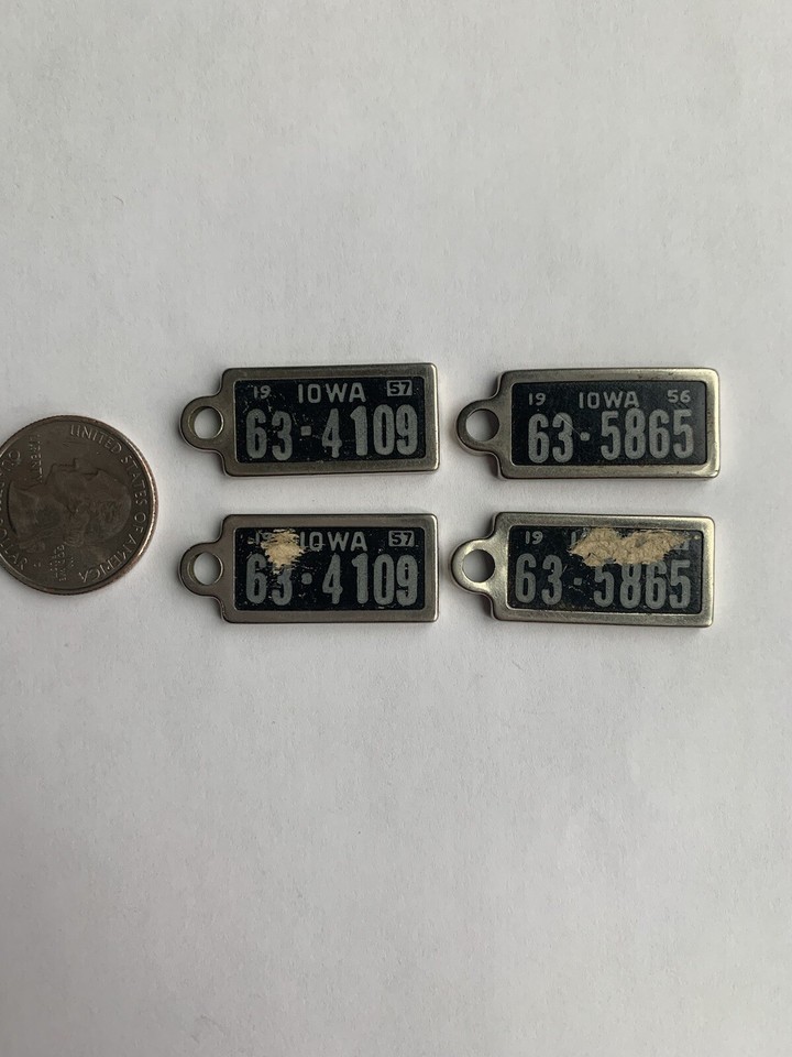 Vintage DAV Mini License Plate Key Tag Iowa 1956 And 1957 | eBay