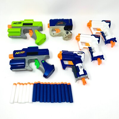 Lot of 6 Working Nerf Guns Single Shot +17 Soft Darts | eBay