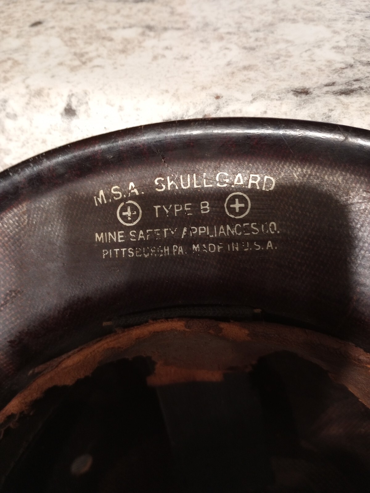 Vintage MSA Skullgard Type B miners Hat Used 1941 string suspension | eBay