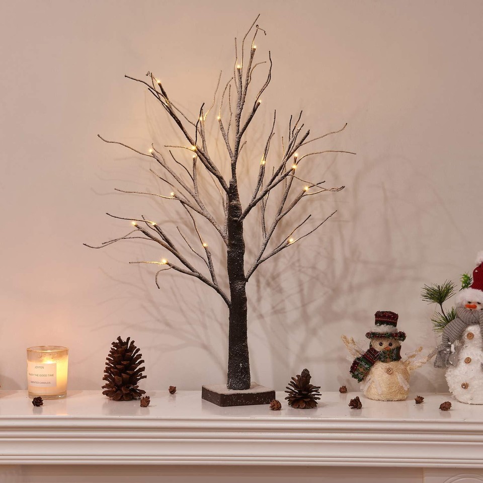 2ft Christmas Table Top Twig Wishing Tree Mini Small Indoor PreLit LED ...