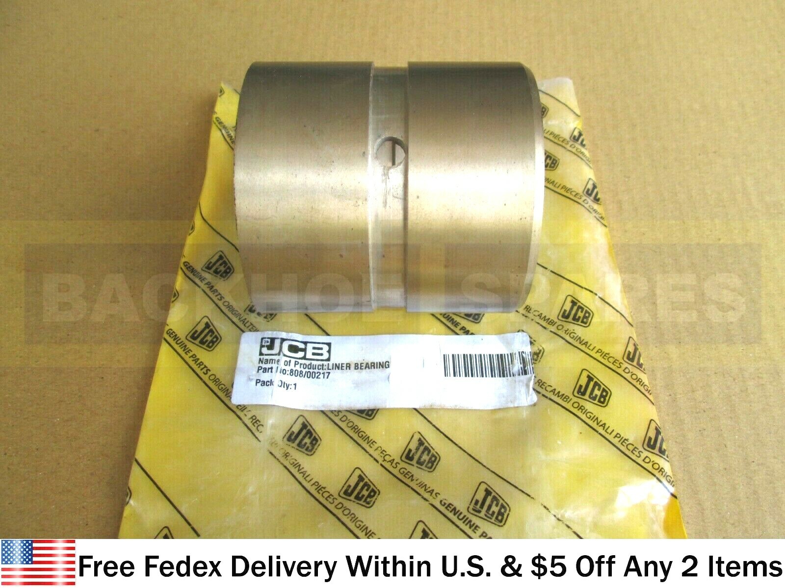 JCB PARTS - GENUINE JCB BOOM BUSH, SET OF 2 PCS. (PART NO. 808/00217 ...