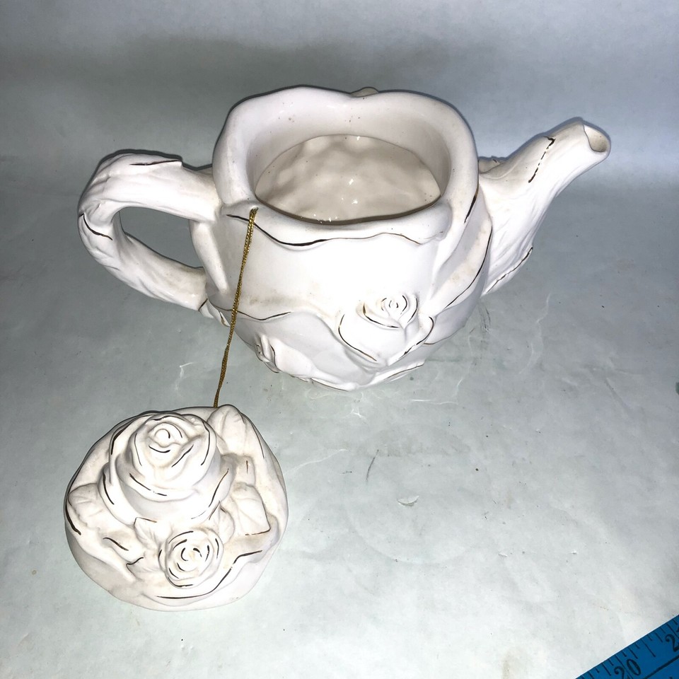 Cherub Teapot 3D Angel Faced White Rose Teapot AAA Imports Collectible ...