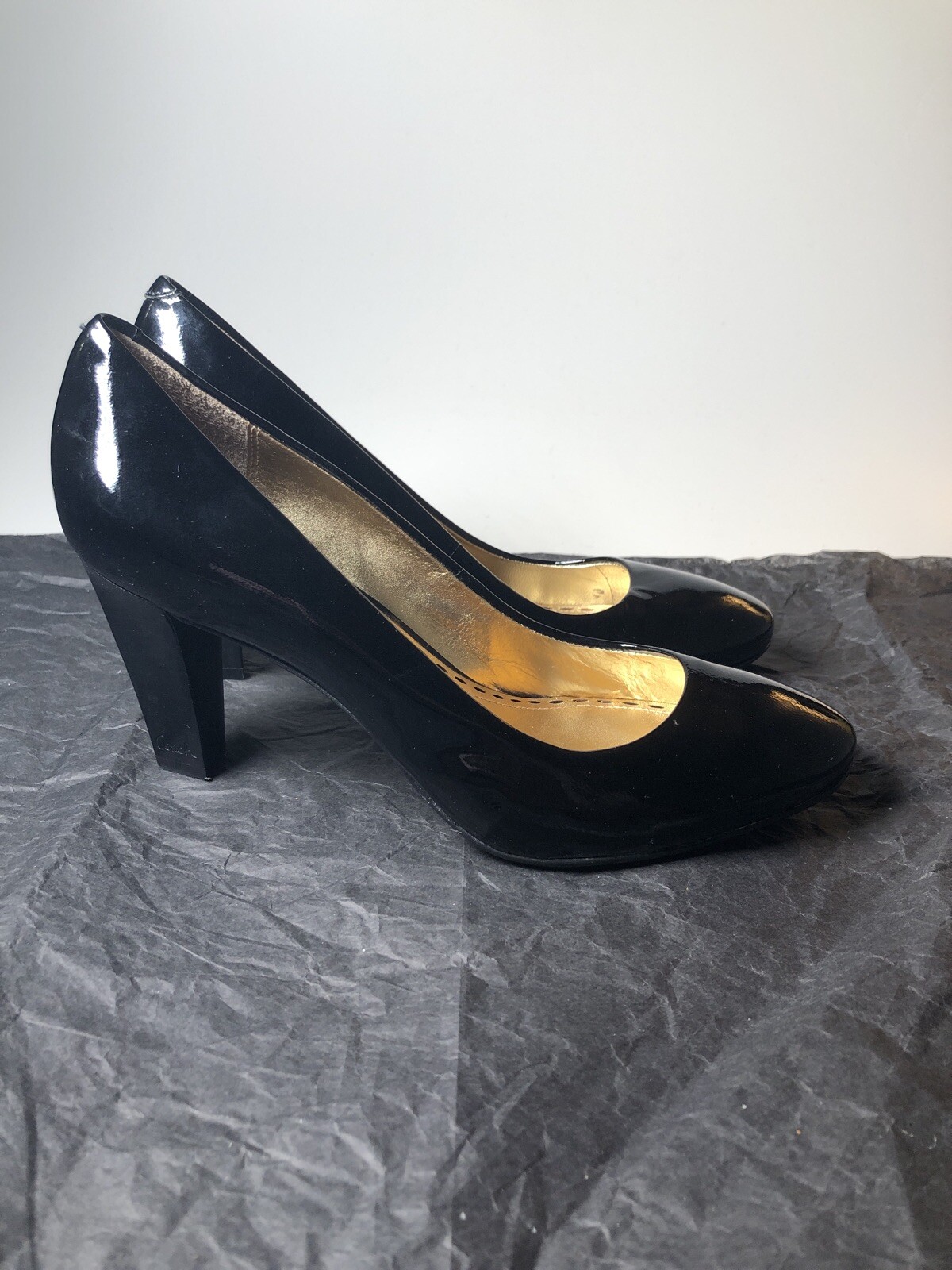 COACH Sheri Black Patent Leather Pumps Heels Womens S… - Gem