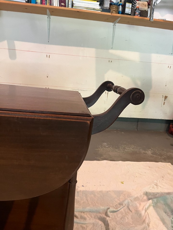 Vintage Mid Century Colonial Drop Leaf Butler Tea or Bar Serving Cart ...