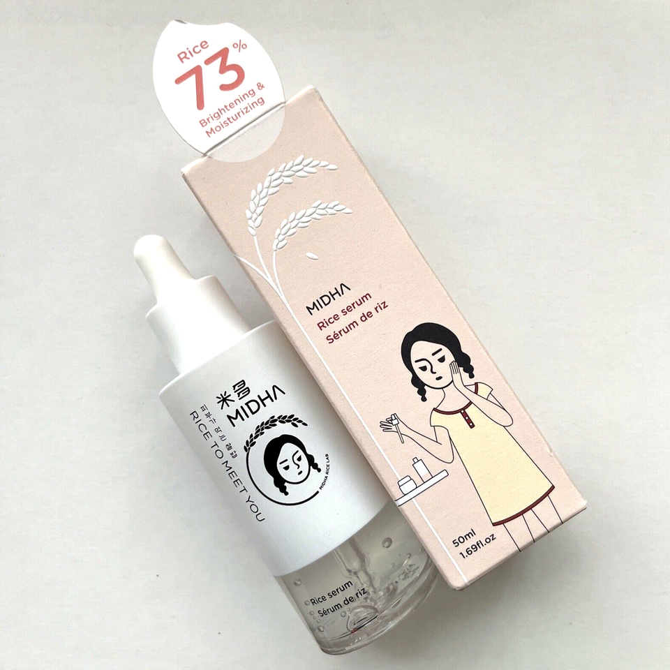 Lot New 2pc Korean MIDHA Rice Serum K-Beauty 50ml Vegan Moisturizer | eBay