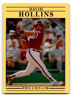1991 Fleer #399 David Hollins Philadelphia Phillies Baseball Cards E ID ...