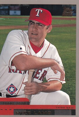 2000 Topps #T80 Mike Lamb MLB Texas Rangers + (Yes 3 Free Mystery Cards ...