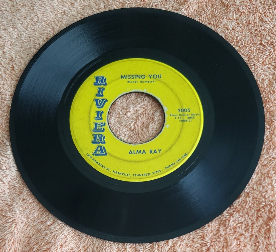Alma Ray...."He's Not Free To Take & Missing You" 45 RPM 7" Vinyl ...