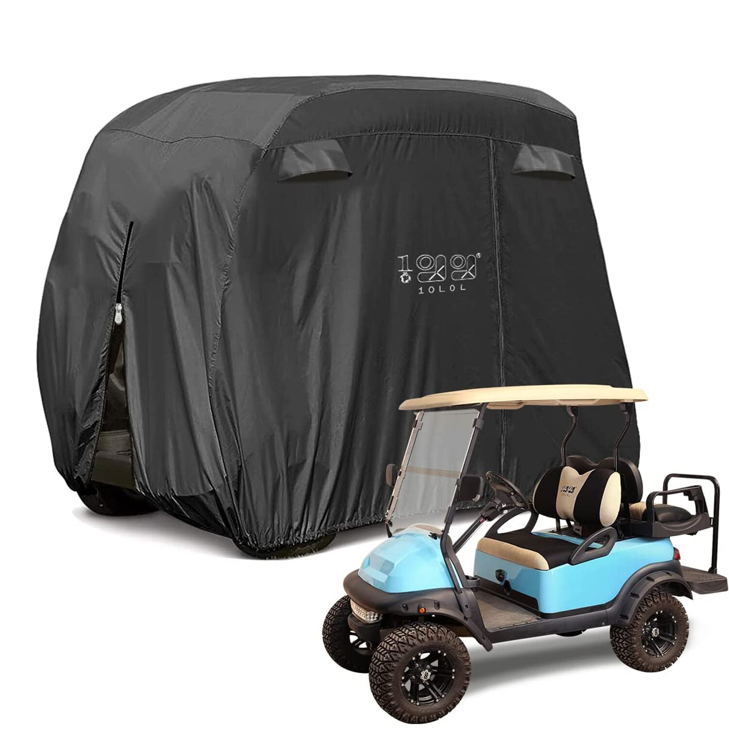 Black Golf Cart Cover for Yamaha EZGO Club Car, 400D 4 Passenger ...