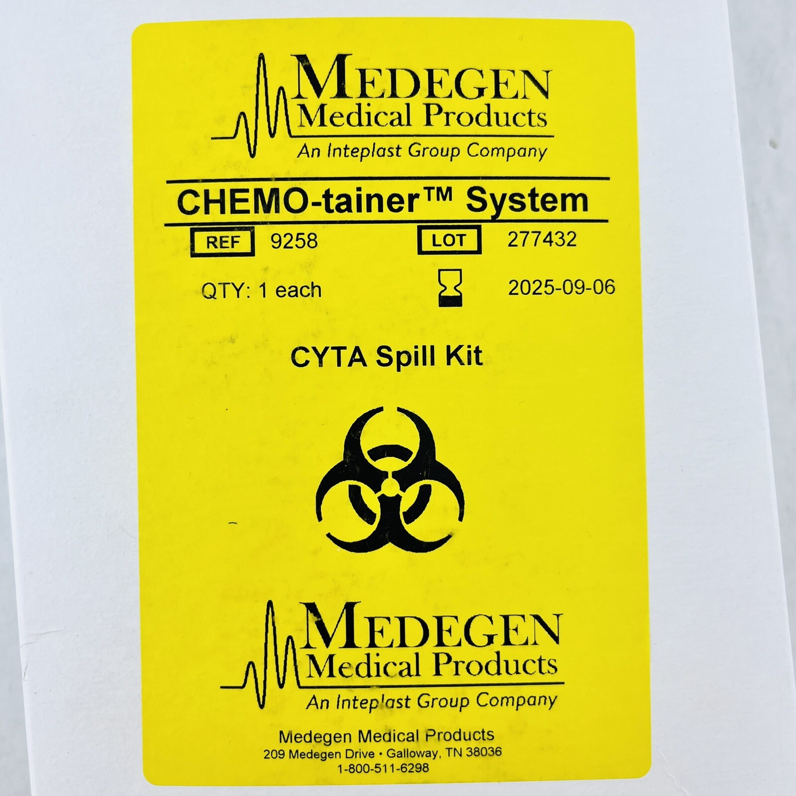 Medegen Medical Chemotherapy Spill Kit # 9258 CYTA Spill Kit | eBay