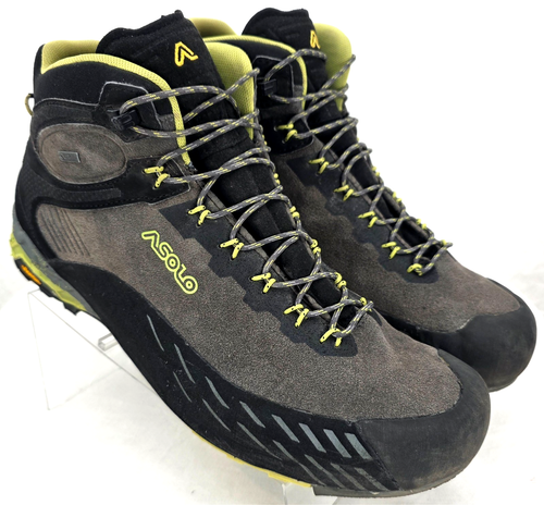 Asolo Gore-Tex Gray Black Lace-Up Leather Ankle Hiking Boots Shoes Men ...