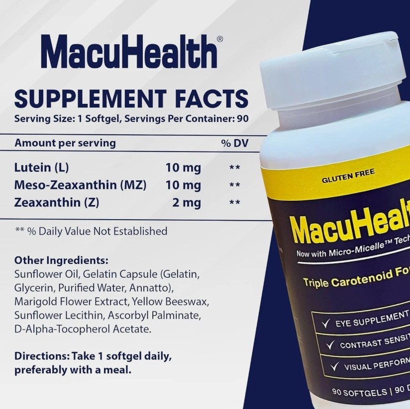 Macuhealth - Eye Vitamins for Adults -90 Softgels Triple Carotenoid ...