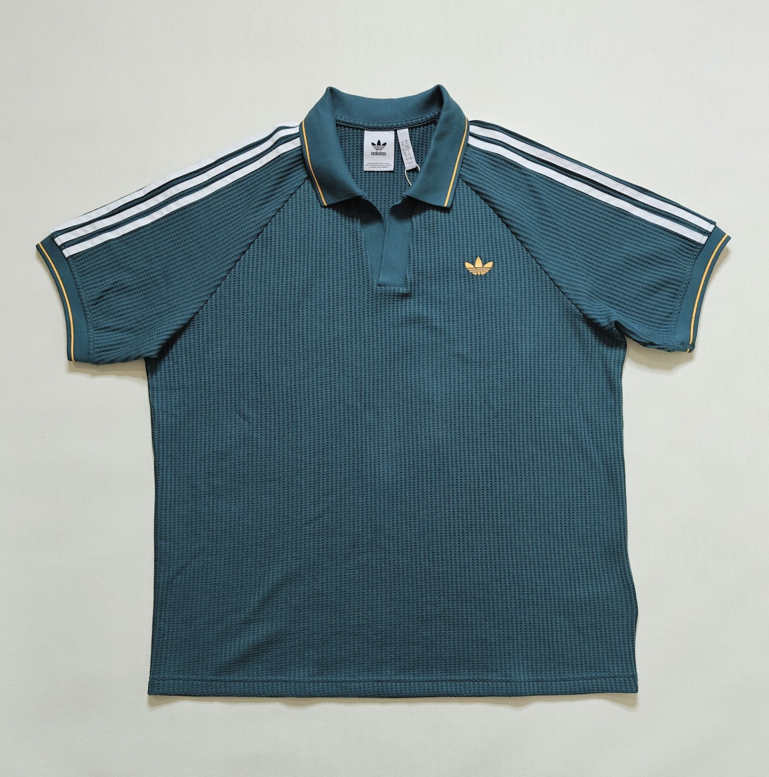 Adidas Originals Waffle Knit Polo Short Sleeve Shirt Men's Size XL ...