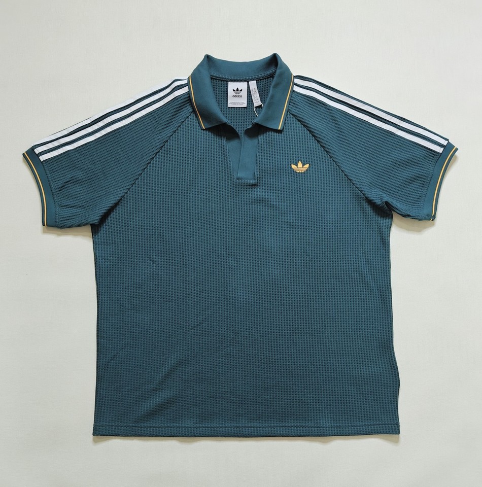 Adidas Originals Waffle Knit Polo Short Sleeve Shirt Men's Size XL ...