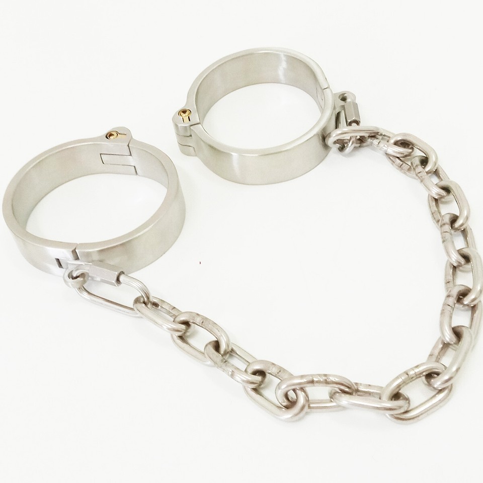 304 Stainless Steel Male Hancuffs Neck Collar Chain Ankle Cuffs Binding ...