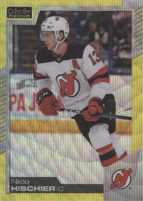 2020-21 O-Pee-Chee Platinum - Nico Hischier #146 Neon Yellow Surge for ...