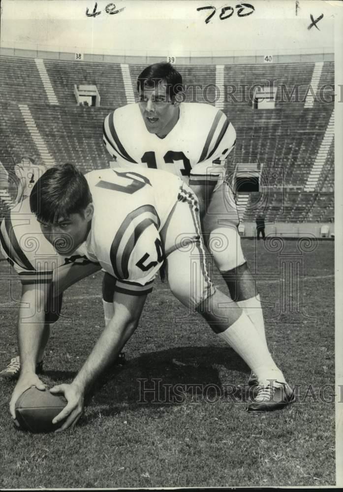 1969 Press Photo Football - Mike Hillman & Godgrey Zaunbrecher of LSU ...