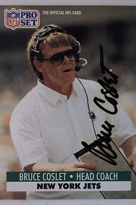 Bruce Coslet NY Jets Coach Autograph 1991 NFL Pro Set #252 Signed Card ...