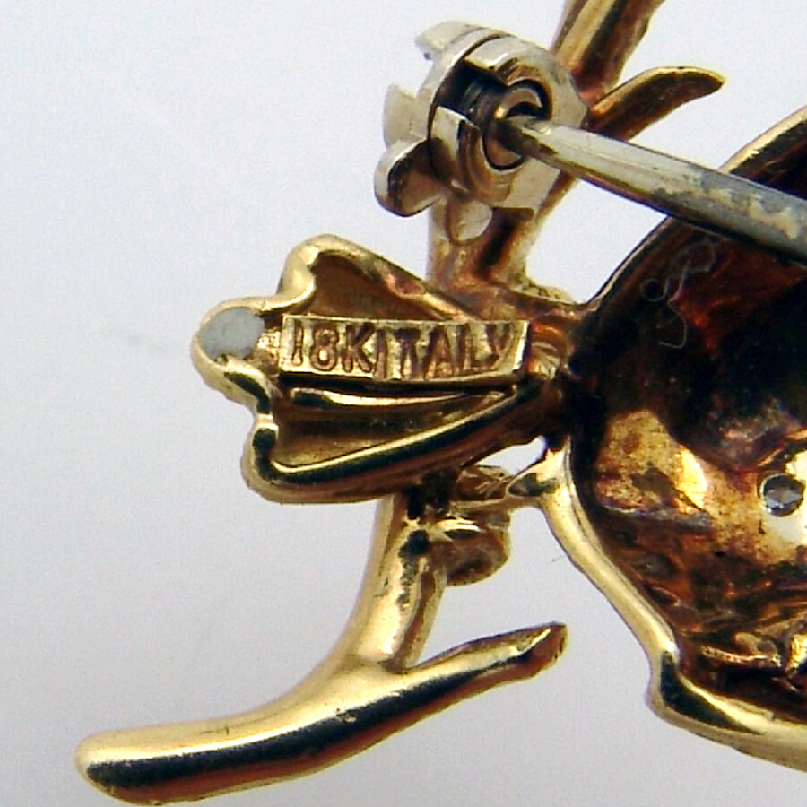 Bird Brooch 18K Gold Diamond Accents Multi Color Enamel | eBay