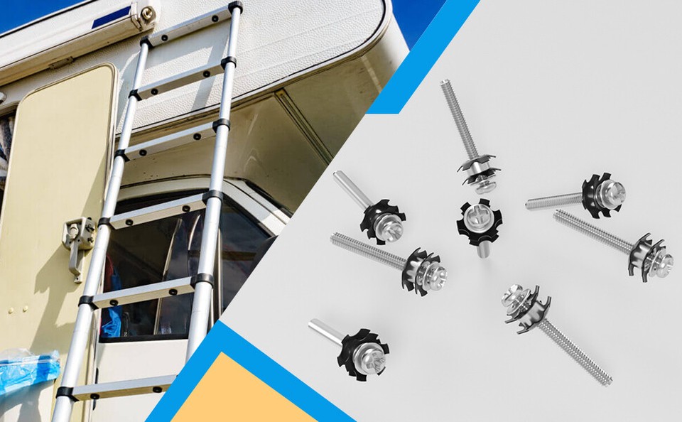 8x RV LADDER REPAIR KIT nuts Stainless Bunk Motorhome Parts Camper ...