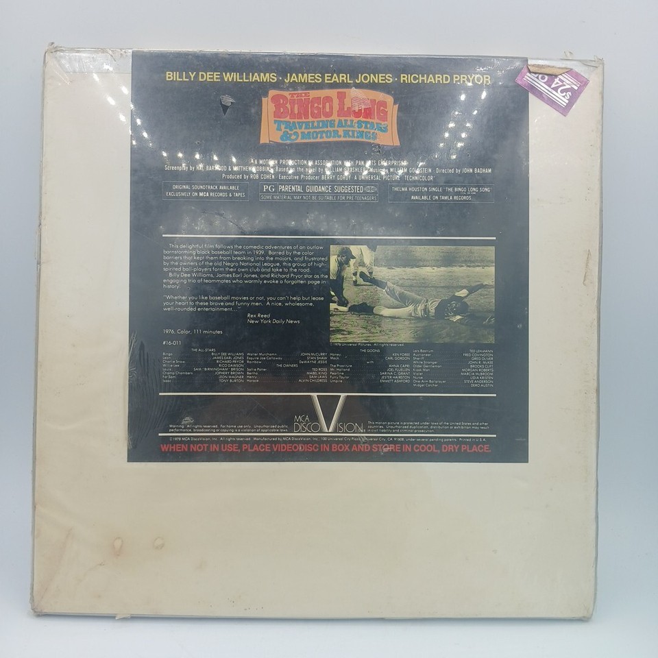 Bingo Long Traveling All-Stars & Motor Kings 3 Discs Discovision ...