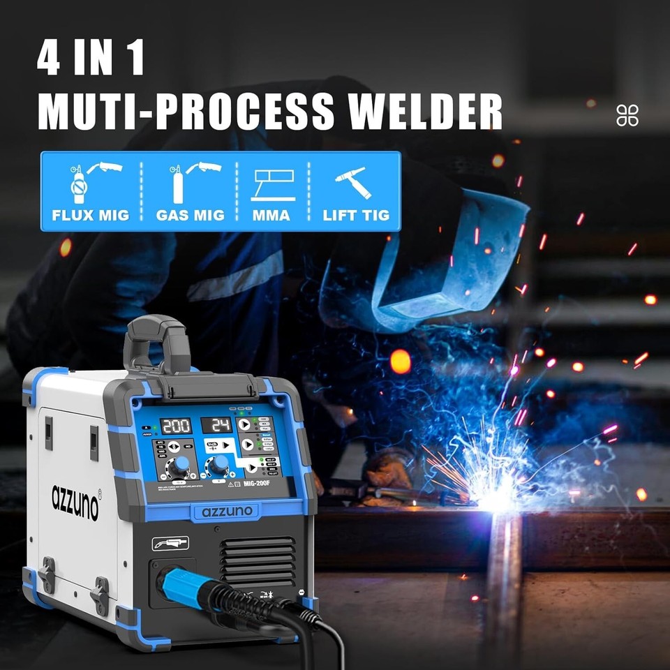 200A MIG Welder,110V/220V Dual Voltage multiprocess welder,Gas Gasless ...
