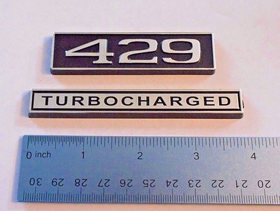 429 TURBOCHARGED black plastic with Chrome emblem emblems badge new | eBay