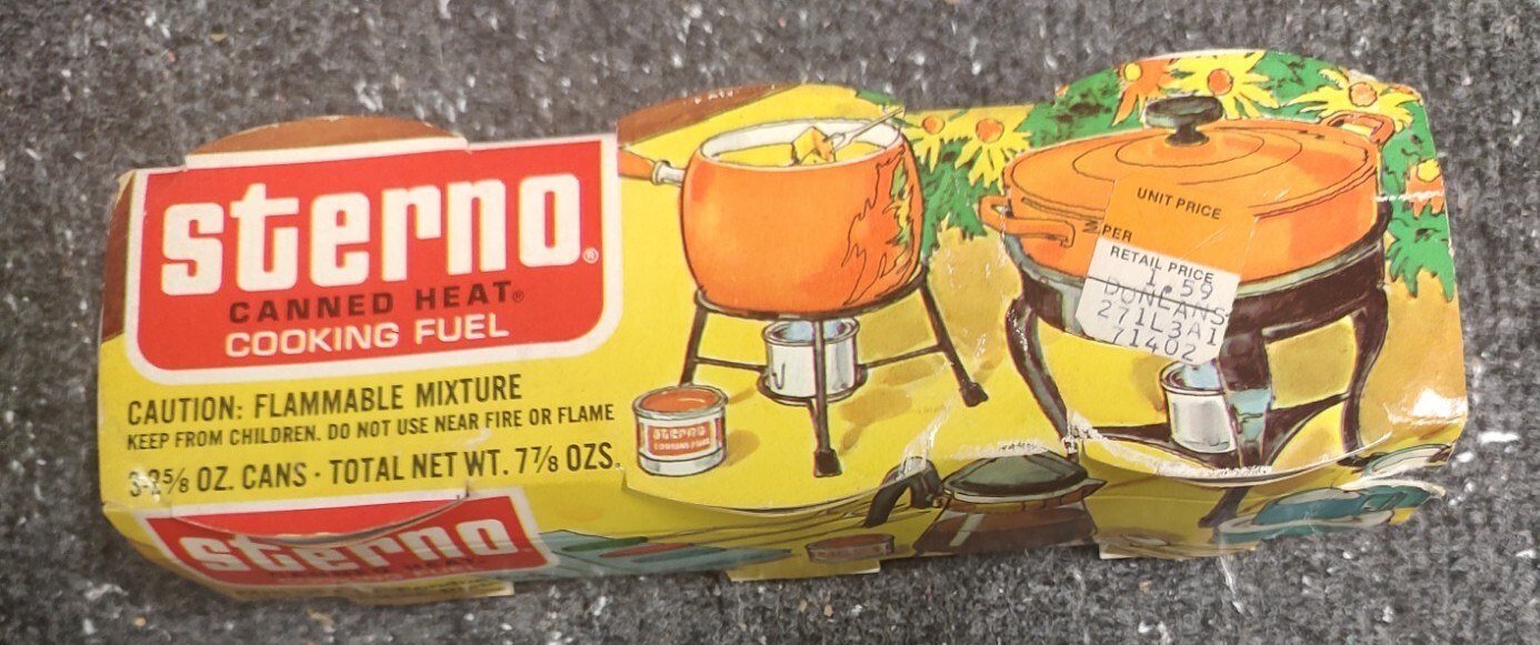 Vintage 3 Pack STERNO Canned Heat Cooking Fuel 3 - 2 5/8 Cans | eBay