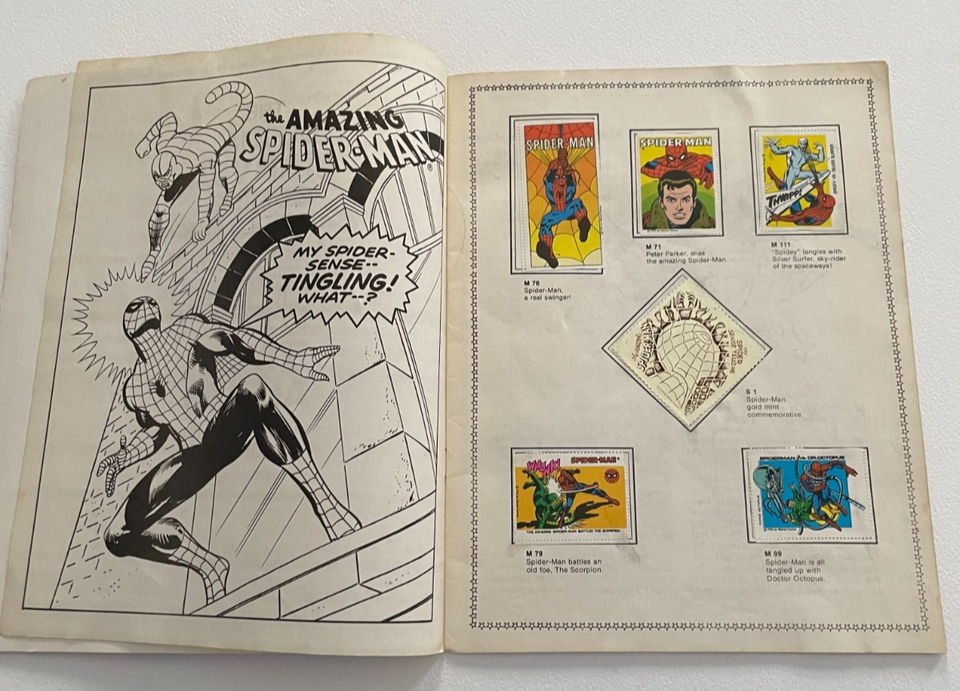 1976 Official Marvel Comics Super Hero Stamp Album - COMPLETE WITH THOR ...