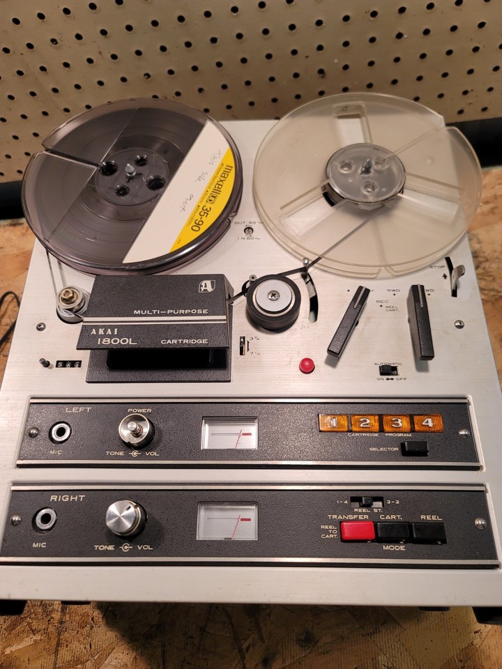 AKAI 1800L MULTI-PURPOSE REEL TO REEL TAPE RECORDER & 8-TRACK PLAYER AS ...