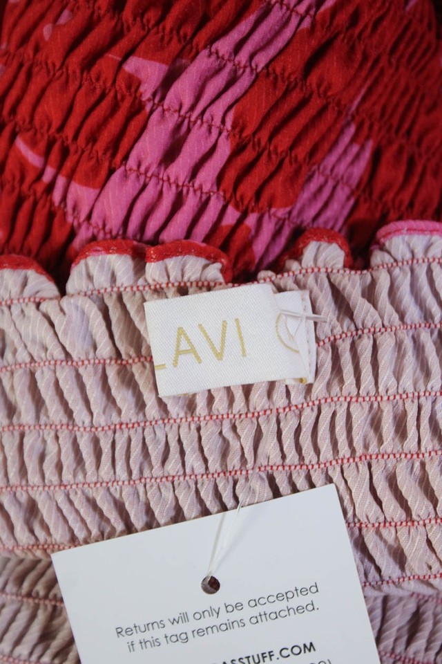 Lavi Womens Floral Square Neck Long Sleeve A-Line Mini Dress Red Size M ...