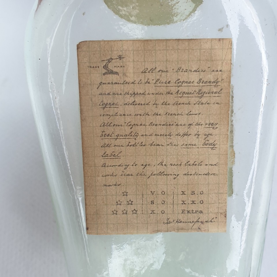 Antique Hennessy Bottle Hip Flask w/ Tumbler & Complete Original Cork ...