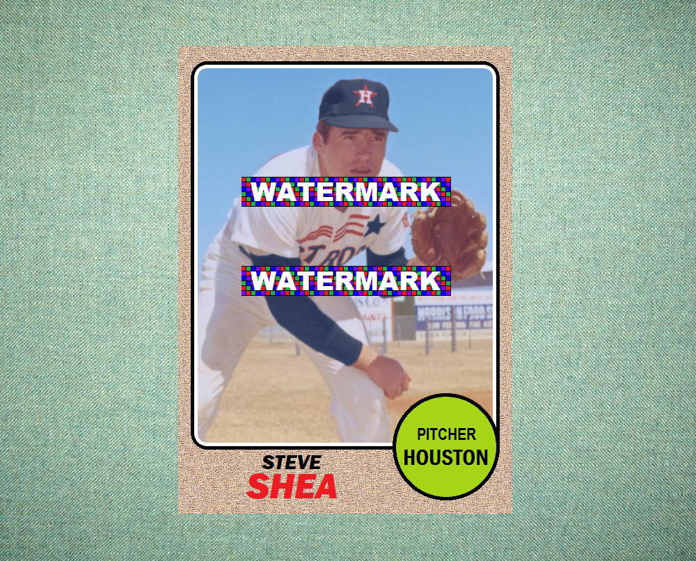 Steve Shea Houston Astros 1968 Style Custom Baseball Art Card | eBay