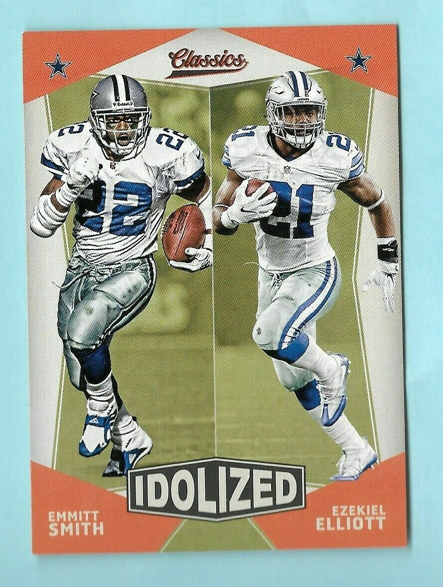 EMMIT SMITH EZEKIEL ELLIOTT 2017 CLASSICS FOOTBALL IDOLIZED INSERT #2 ...