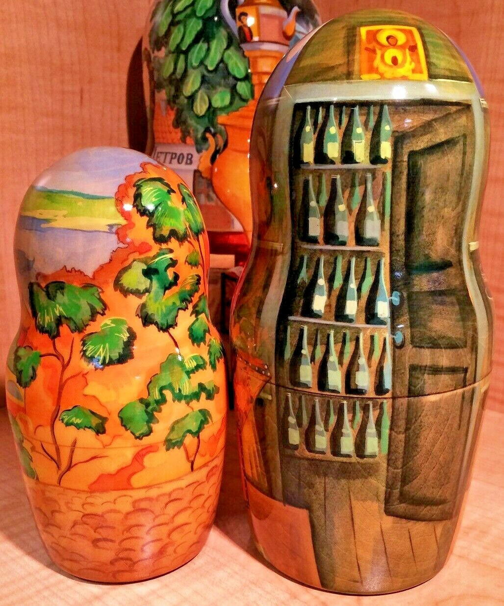 BORIS KUSTODIEV PAINTING 10" EUROPEAN NESTING DOLL MATRYOSHKA 10PC RARE ...