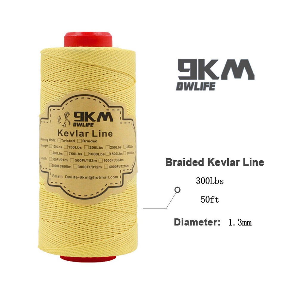 100% Kevlar String 40lb-5000lb Fishing Assist Cord Strong Rope Made ...