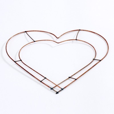 Wreath Heart Shaped Flat Wire Copper Frame 12" 15" 18" Christmas Xmas ...