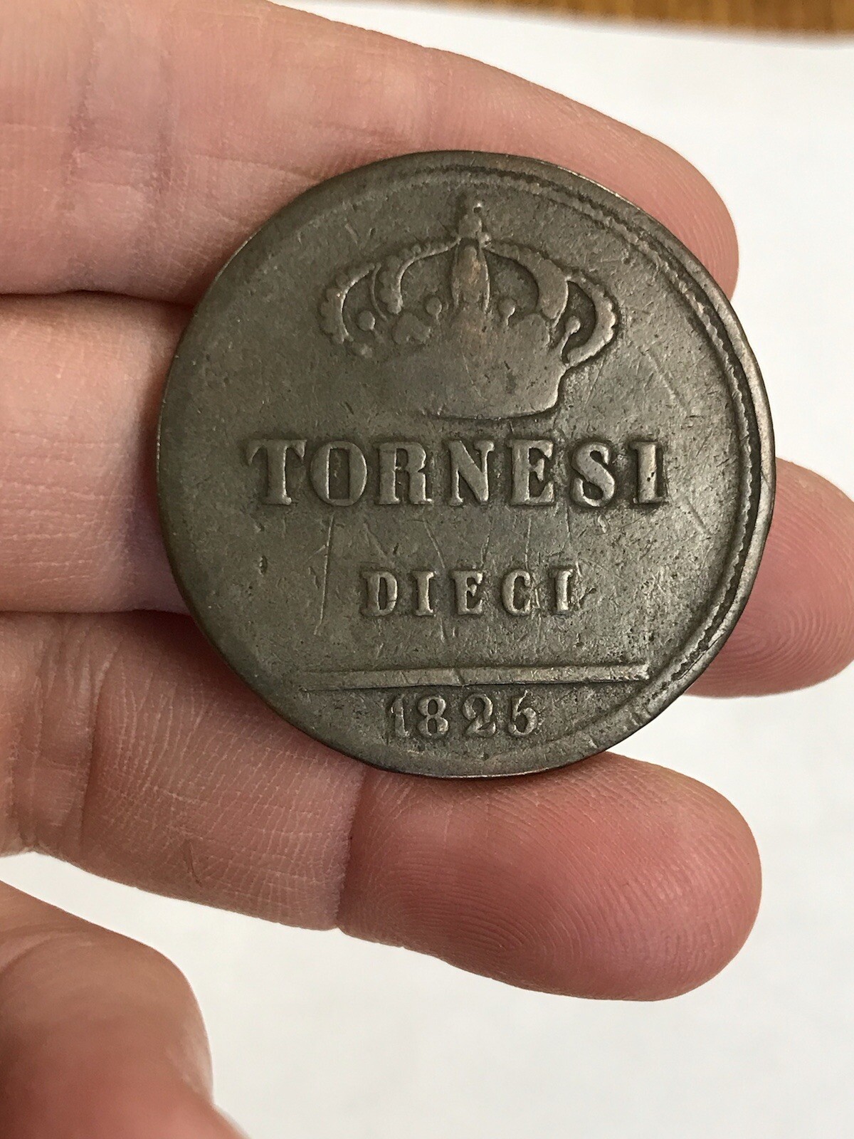 1825 NAPLES ITALY 10 TORNESI COIN KINGDOM OF 2 SICILIES SCARCE KM293 1 ...