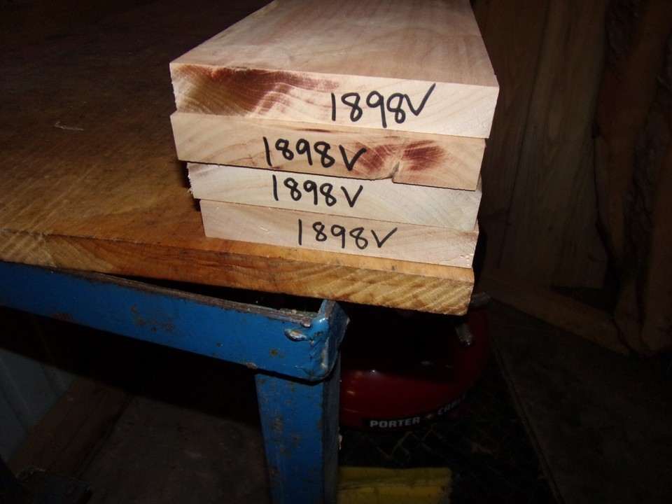 4 PC CHERRY BOARDS WOOD LUMBER KILN DRIED LOT 1898V 3/4" THICK END ...