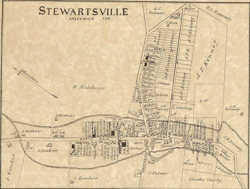 Stewartsville Finesville Lopatcong NJ 1874 Maps with Homeowners Names ...