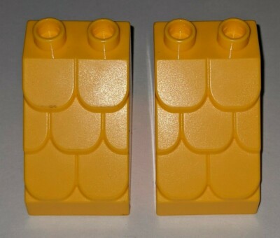 Lego Duplo Lot Of 2 Bright Light Orange Shingled Roof Piece Part 15580 ...