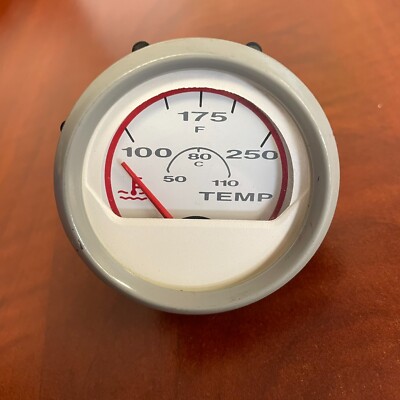 Faria Temperature Gauge, 2" White Face and Grey Bezel, GP9139A | eBay