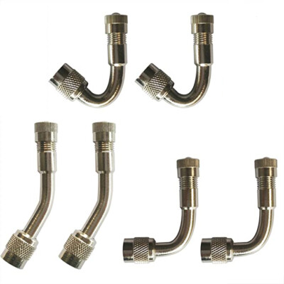 6pcs Chrome Valve Extenders Tire Stem Extension 45 90 135 Degree Angle ...