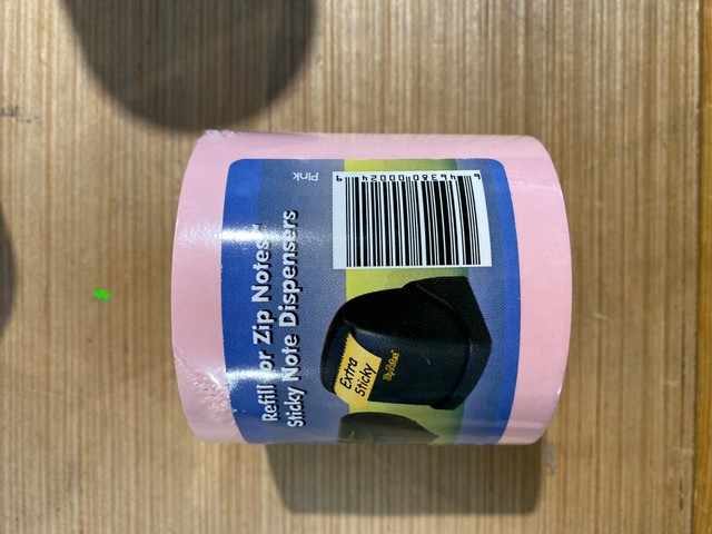 Zip Notes Sticky Notes on a Roll Battery Power Dispenser 4 Refill Rolls ...