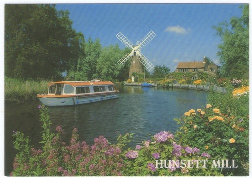 Hunsett Mill, Norfolk Broads, River Ant, colour postcard, written ...