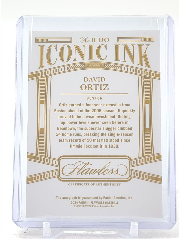 DAVID ORTIZ 2024 FLAWLESS ICONIC INK AUTOGRAPH GOLD HOLO AUTO /10 Q2277 ...
