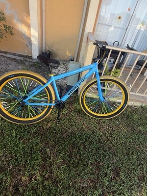 SE Bikes Maniac Flyer BMX Bike 29" Blue Yellow Aluminum BMX Bar | eBay