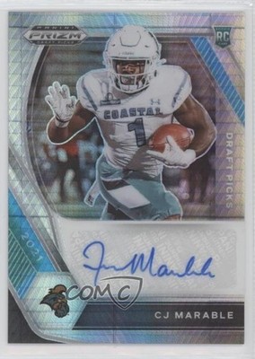 2021 Panini Prizm Draft Picks Hyper CJ Marable #DPA-CJM Rookie Auto RC ...