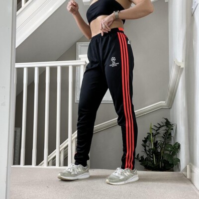 Adidas Black Orange Track-pants Training Jogger Size M Unisex Tapered ...