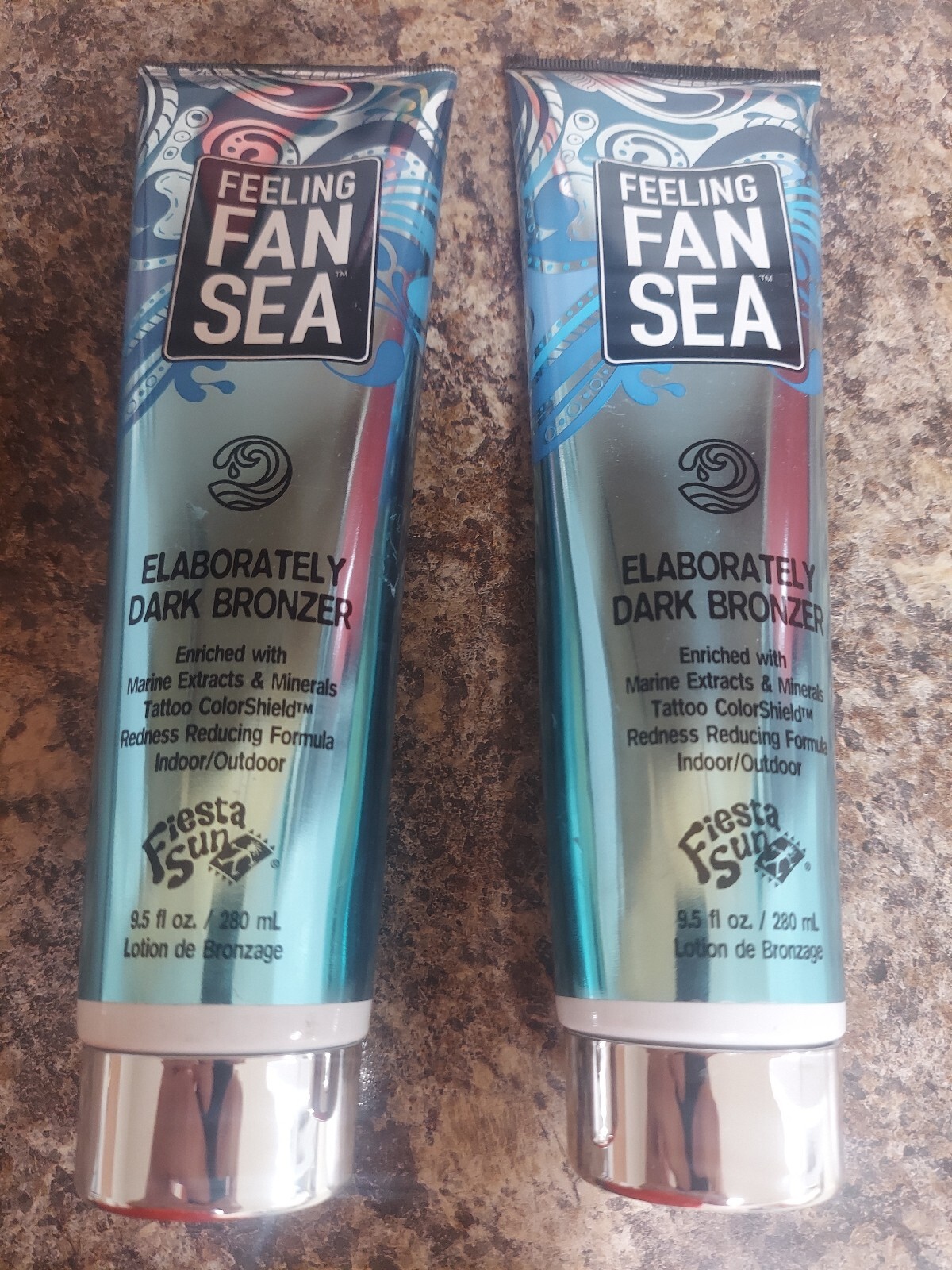 2 Bottles FIESTA SUN FEELING FAN SEA DARK BRONZER TANNING LOTION | eBay